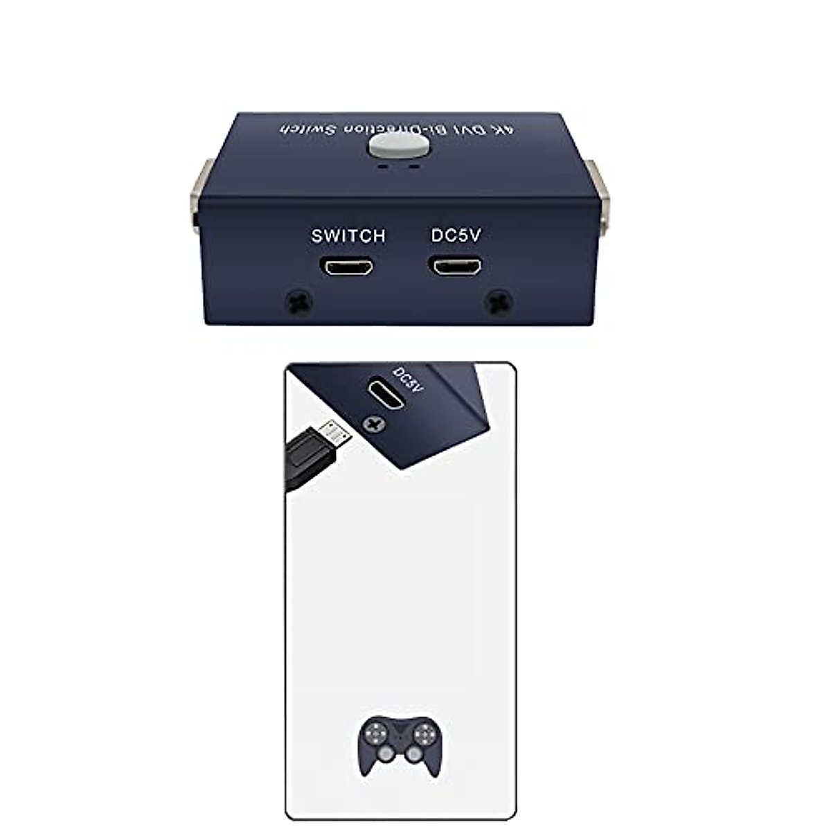 BolAAzuL DVI Switch Splitter Bi-Directional DVI Splitter 2X1 or 1X2, DVI Switcher 2 in 1 Out DVI Splitter 1 in 2 Out 4K(3840 x 2160)@30Hz DVI Selector Switch Box for PC Laptop Monitor LCD HDTV