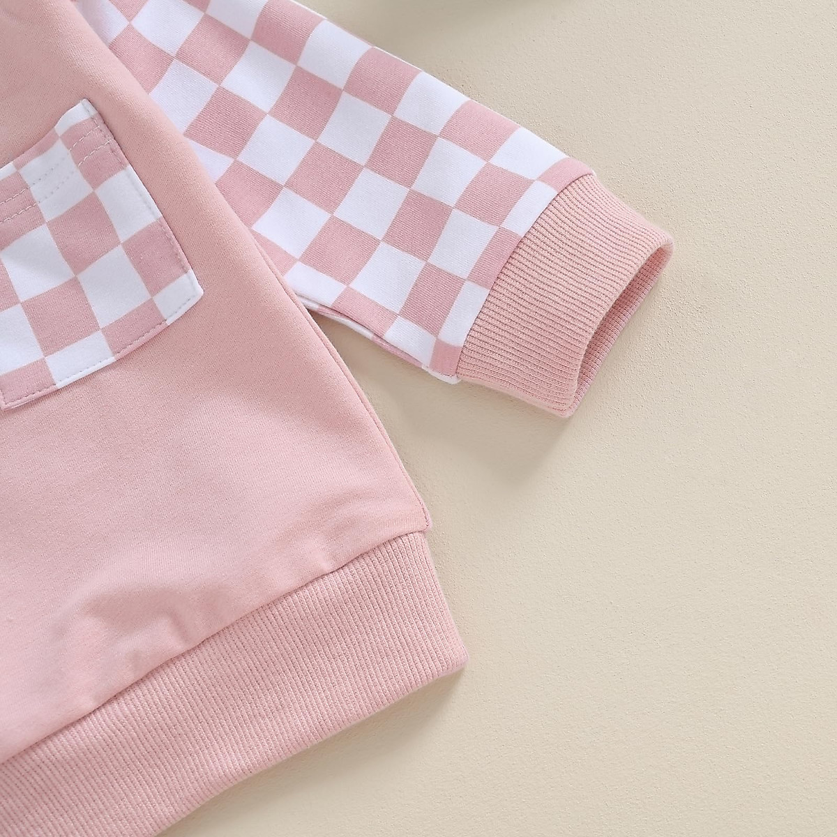 BeQeuewll Baby Girl Clothes Fall Winter Outfits Long Sleeve Sweatsuit Checkboard Sweatshirt and Pants Toddler Infant Clothing (pink, 6-12 Months)