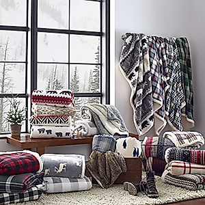 Eddie Bauer Ultra-Plush Collection Throw Blanket-Reversible Sherpa Fleece Cover, Soft & Cozy, Perfect for Bed or Couch, Fair Isle