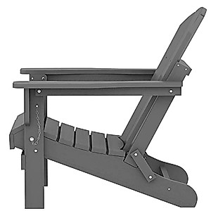 SERWALL Adirondack Chair for Patio Garden Outdoors Fire Pit- (Folding Gray)