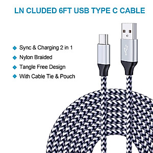 Quick Charge 3.0 Adaptive Fast Charging USB Adapter Wall Charger Plug with 2Pack 6ft Type C Cable for Samsung Galaxy S23 S22 S21 Ultra S20 FE Note 20 A14 A53 A13 A02S A12 A21 A51 A10E A50 A71 S10 S9