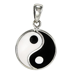 Small Sterling Silver Taoist Yin Yang Pendant - Symbol of Balance