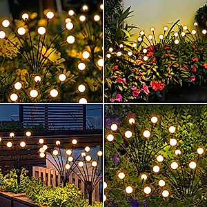Solar Powered Firefly Lights, 4 Pack 8LED Solar Garden Lights, Firefly Lights Outdoor Waterproof with Remote Control 8 Lighting Modes, Solar Outdoor Lights Decorative for Pathway Yard Patio Landscape