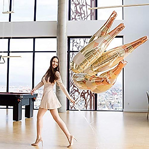 VP Products 6 Piece Champagne Balloon Bouquet + 1 Tassel Garland - Perfect Kit for Bridal Shower, Bachelorette and Birthday Party - 41" Foil Balloon - Silver and Rose Gold Party Decorations