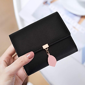 YALUXE Women's RFID Blocking Small Compact Leather Wallet Ladies Mini Purse with ID Window RFID