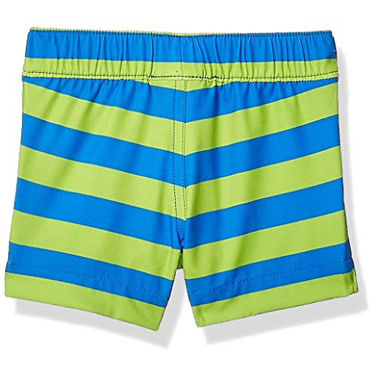 Amazon Essentials Baby Boys' Long-Sleeve Rashguard and Trunk Swimsuit Sets, Blue/Green Stripe, 0-3 Months