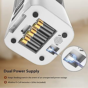 Automatic Cat Feeder, ZEALINNO 4L Pet Food Dispenser with Stainless Steel Bowl for Programmable Control 4 Meals Per Day and 10s Voice Recorder Timed Cat Feeder