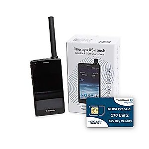 OSAT Thuraya X5 Touch Satellite Phone & NOVA SIM with 170 Units (200 Minutes) with 365 Day Validity