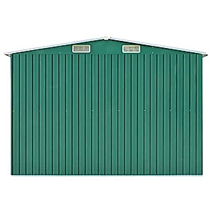 CUMYZO Outdoor Storage Shed,Tool Garden Metal Sheds with Sliding Door,Galvanized Steel Tool Shed House,Waterproof Tool Shed, Backyard Shed 101.2"x389.8"x71.3"(WxDxH)