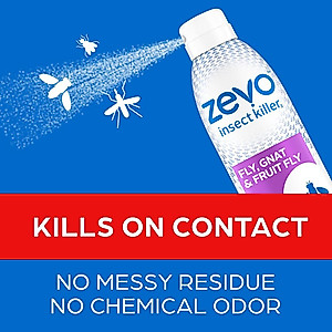Zevo Flying Insect Bug Spray: Aerosol Spray Kills Fruit Flies, Gnats, Mosquitoes and Moths - for Indoor and Outdoor Use (3 Bottles)