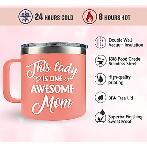 ZAZIKE Mothers Day Gifts for Mom, Women, Wife - Mothers Day Gifts from Daughter, Son - Gifts for Mom from Daughter, Son, Kids - Mom Gifts, Birthday Gifts for Mom, Mom Birthday Gifts, Mom Mug 14 Oz