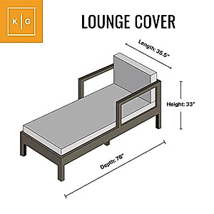 KHOMO GEAR Chaise Lounge Cover Heavy Duty Patio Furniture Cover - Grey