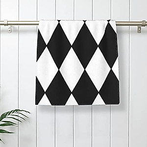 Jomiwink Harlequin Pattern Hand Towels Super Soft Bath Hand Towels Lightweight Quick Dry Kitchen Hand Towels 16 X 27.5 Inch, colorful, One Size