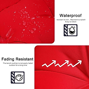 LCYY.JF Porch Swing Cushion,Waterproof Bench Cushion for Outdoor Furniture with Backrest, Thickened Swing Cushions 3 Seater Replacement with Ties for Porch,Patio,Outdoor,Backyard and Garden