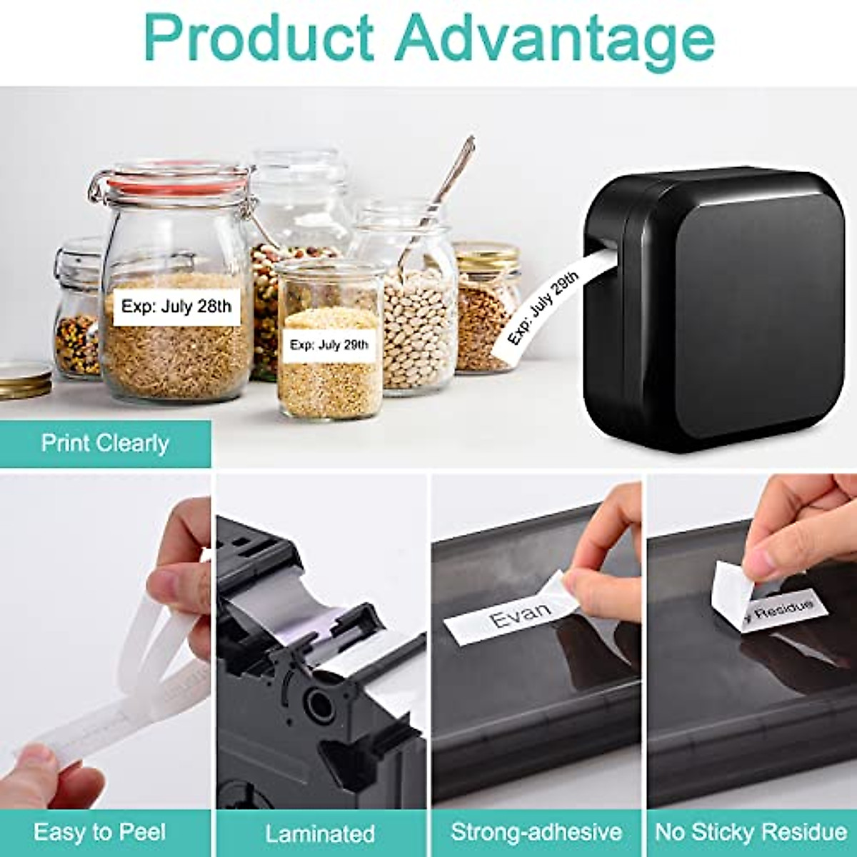 NineLeaf 6 Pack Compatible for Brother P-Touch Label Maker 18mm TZ TZe Tape TZe 241 TZe241 TZ241 TZ 241 Black on White 3/4 Inch 0.7'' Label Tape for PT-D400 PT-D600 PT-D400AD PT-P710BT PT-E550W P700