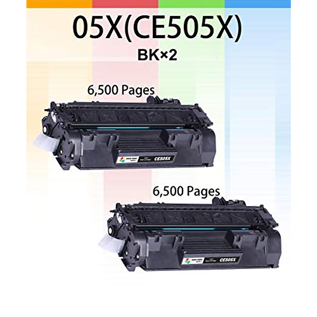 (2 Pack) GTS Compatible for Toner Cartridge HP 05X 505X CE505X (Black) for Laserjet P2055dn P2055 P2055D P2055X Pro 400 Pro 400 M401n M401dne M401dw MFP M425dn Printer