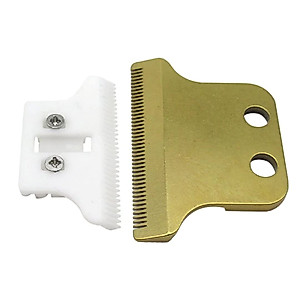 Adjustable 2 Hole Double Wide Trimmer Replacement Blade for Wahl Detailer #8290 5 Star Razor Edger #8051 G-Whiz #8986 Sterling Definitions #8085(Ceramic + Gold Blade)