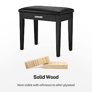 Donner DDP-100 88-Key Weighted Action Digital Piano with Piano Bench, Beginner Bundle with Furniture Stand, Power Adapter, Triple Pedals, MP3 Function, Black