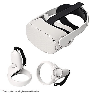 BWWNBY Soft Silicone Game VR Accessories Facial Pad Protective Cover Set VR Headset Cover Fit for Oculus Quest 2(Grey)