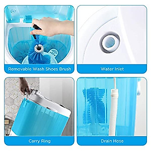 Portable Mini Washing Machine Wash Shoes Wash Clothes and Spin-dry, Semi-Automatic, 10 lbs Capacity,Mini Washer for Apartments Camping Dorms Business Trip College Rooms