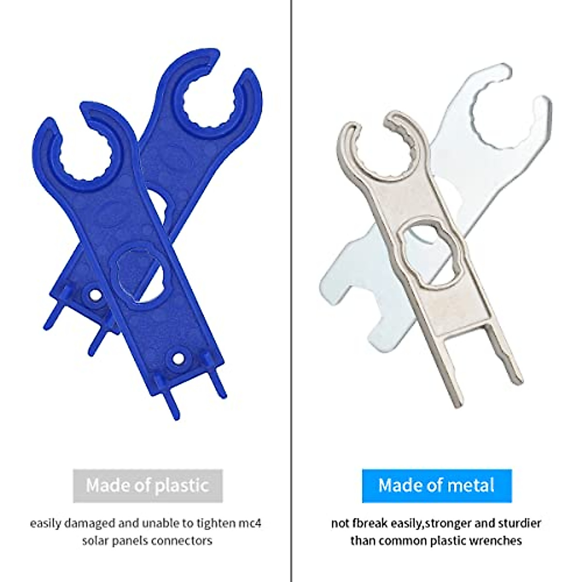 ELFCULB 2 Pairs Solar Metal Spanner Wrench,Solar Panel Connector Tools, Assembly and Disassembly Tool for Solar PV System Extension Cable Wire Kit