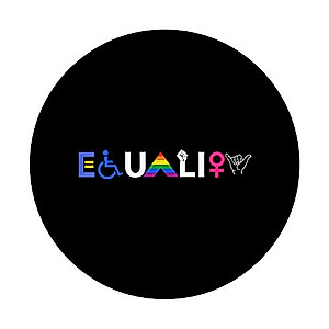 "EQUALITY" Equal Rights LGBTQ Ally Unity Pride Feminist PopSockets PopGrip: Swappable Grip for Phones & Tablets