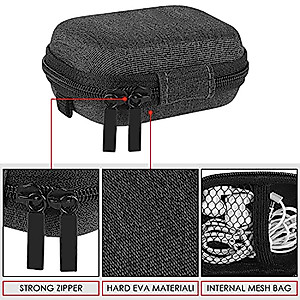 Geekria Shield Case Compatible with Klipsch T5 II True Wireless Silver (Gunmetal), Klipsch T5 True Wireless Headphones, Replacement Protective Hard Shell Travel Carrying Bag with Cable Storage