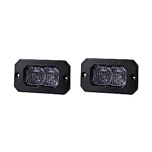 Diode Dynamics Stage Series 2in SAE White Sport Flush Mount LED Pod (pair), SAE Fog w/Amber Backlight