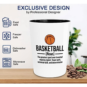 Flairy Land Basketball Shot Glass 1.5oz - Basketball definition - Playmaker Center Point Guard Shooting Guard Teammate Basketball Coach Trainee