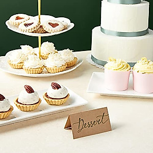 200 Pack Kraft Paper Place Cards for Table Setting, Blank Name Cards for Wedding Reception, Baby Shower, Graduation, Birthday, Table Numbers (3.5 x 2 In, Brown)