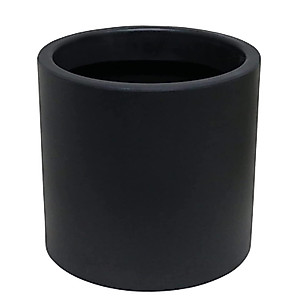 Elly Décor 12 inch Round Cylinder Plastic Planter with Drainage, Round Classic Smooth Texture, Lightweight & Extremely Durable 12" x 12" Cylinder Pot Black