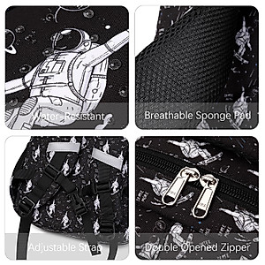 abshoo Cute Astronaut Kids Backpack For Boys School Elementary Kindergarten School Bookbag (Astronaut Black)