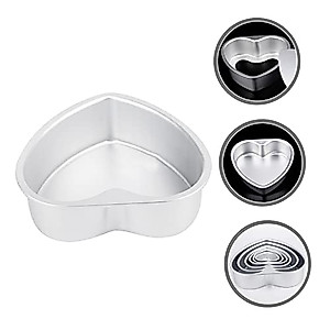 Abaodam Heart Cake Mold Cheesecake Mini Heart Cake Pan Brownie Bread Baking Pan Non Stick Baking Pan Mini Muffins Egg Tart Molds Oven Baking Plate Baking Pan for Kitchen Cake Tin Silver