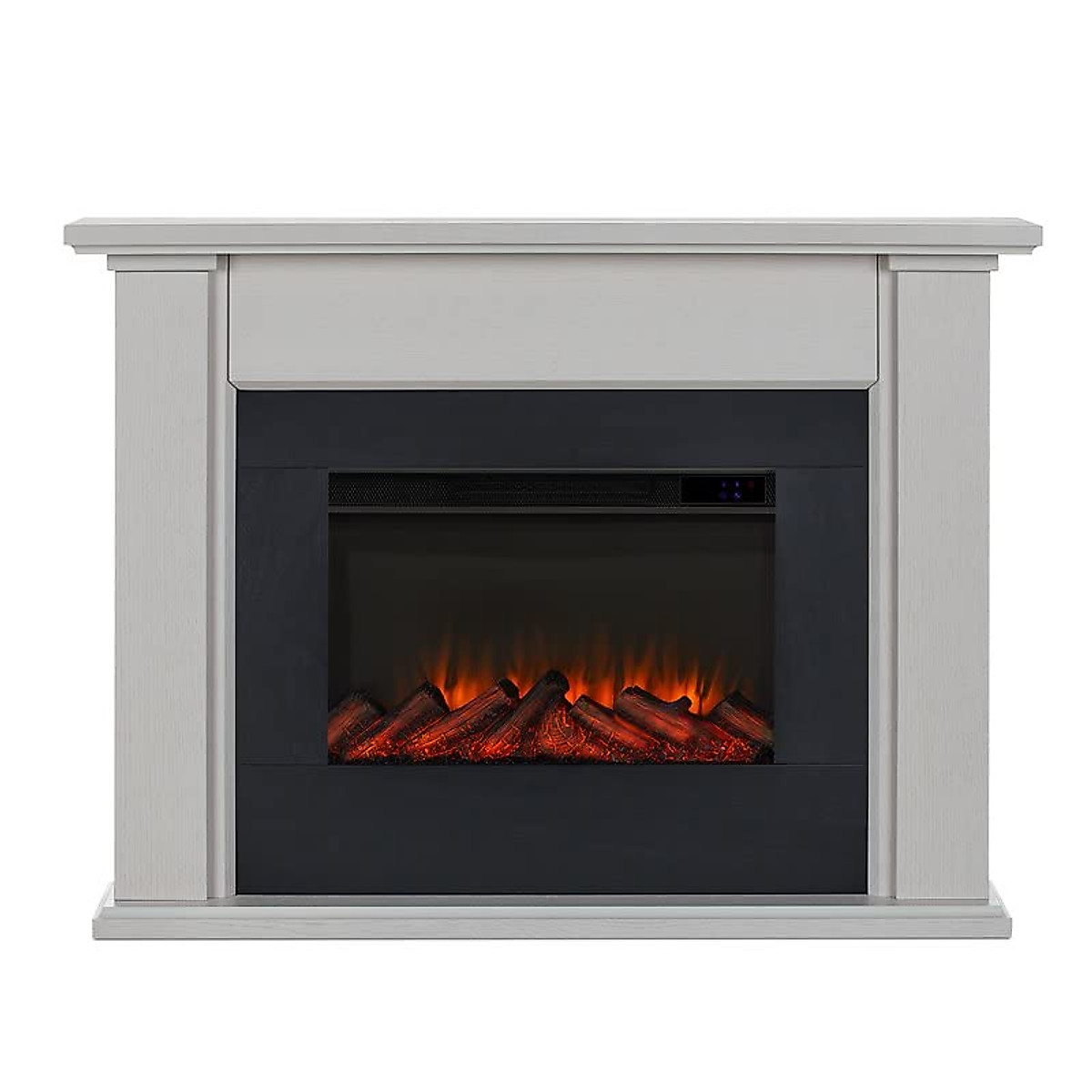 Real Flame Tejon Slim Electric Fireplace with Remote Control - Realistic Fireplace Heater - White Indoor Fireplace (8130E-BNW)