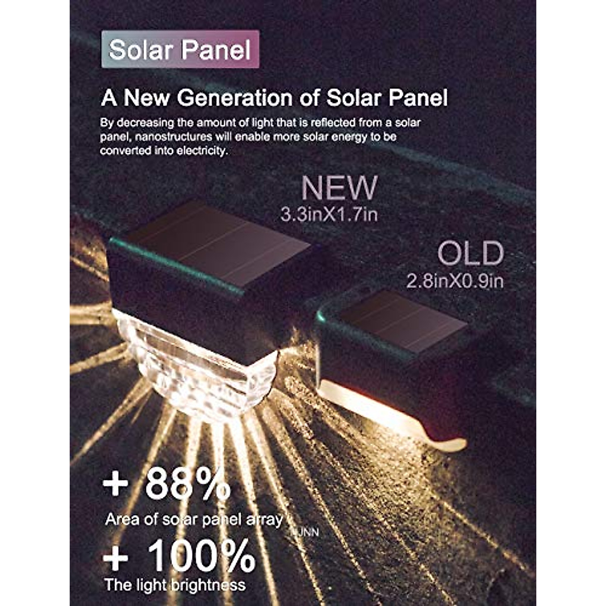 TIJNN Solar Deck Lights, Outdoor Lighting Backyard Decor Outside Step Lights Garden Post Fence - 6 Pack