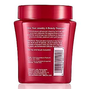 CONNOISSEURS Fine Jewelry Cleaner Solution for Gold, Platinum, Diamonds & Precious Gemstones, 8 Ounce