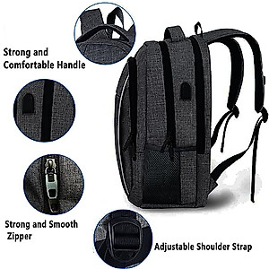 BAOMANYI Laptop Backpacks Travel School Backpack for men 17 Inch Carry on College Teen Boys Backpack Water Resistant Office Business Back pack Lightweight Hiking Bag with USB Charging Port