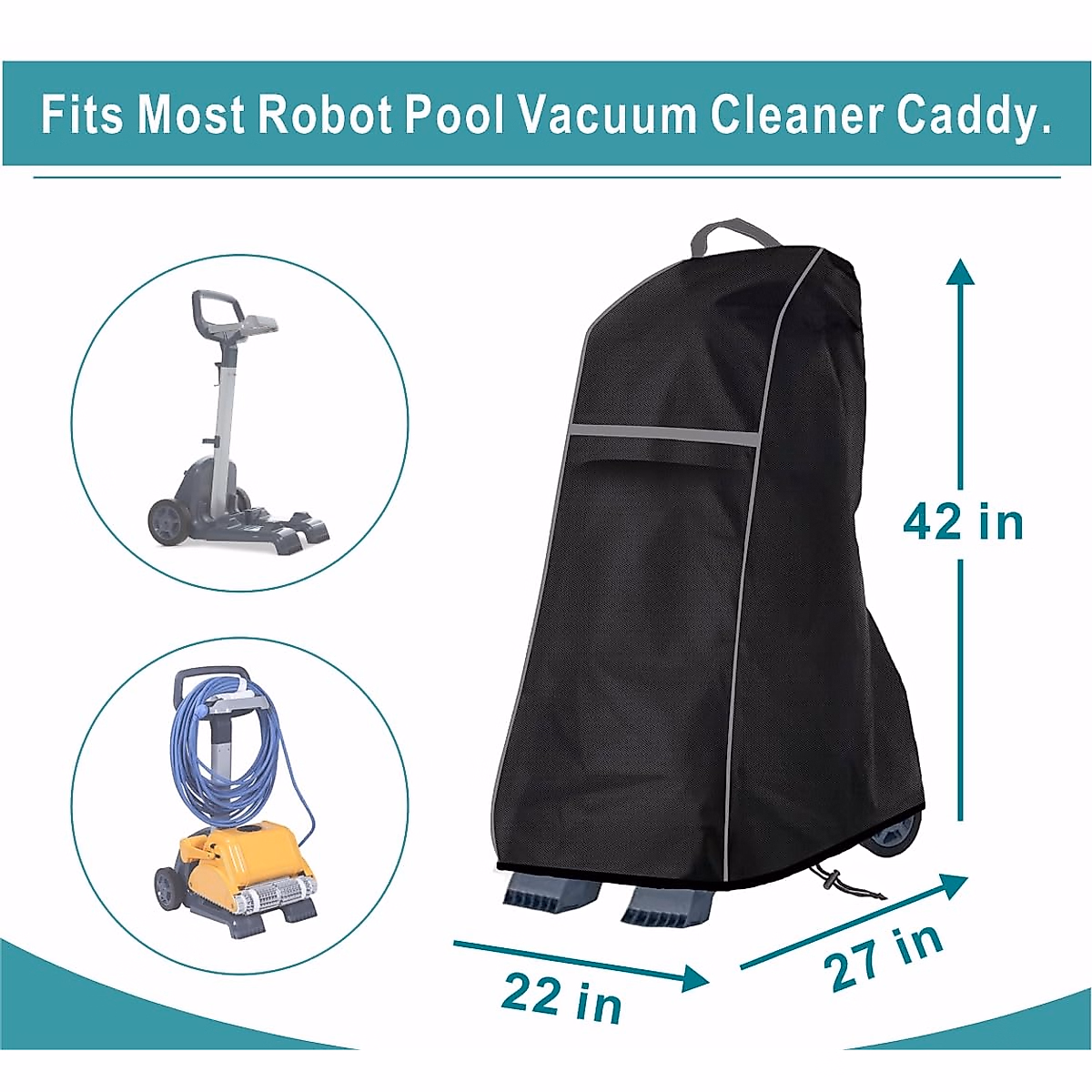Le Maple bleuCaddy Cover,Pool Vacuum Cover,Robotic Pool Cleaner Cover, Outdoor Waterproof Caddy Cover,Fits Most Brands Robotic Pool Cleaner