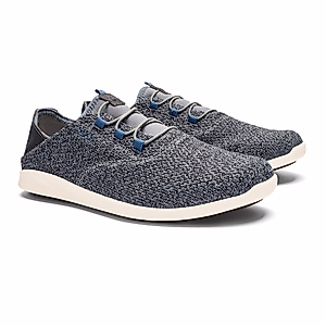 OLUKAI Alapa Li Men's Athletic Sneakers, Breathable Mesh & Moisture-Wicking Design, No Tie Laces, Lightweight & Supportive, Charcoal/Charcoal, 7