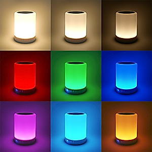 ZHOPPY Night Light Bluetooth Speaker for Teenage Girls/Boys, Touch Control Bedside Lamp Portable Table Lamp Color LED Speaker Light