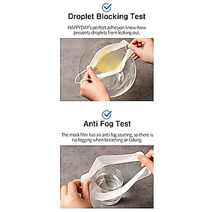 HAPPYDAY 10 Pieces Made in Korea Anti Fog See Through Face Transparent Mask for Adult