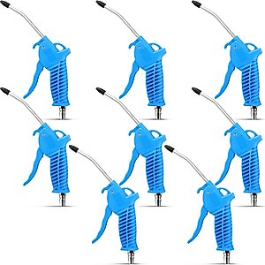 Gisafai 8 Pcs Air Nozzle Blower Gun Blue Air Blow Gun with Rubber Tip High Flow Air Blower Gun for Compressor Air Blow Tools for Home Car Garage Store Industrial Clean Detail