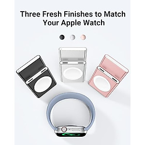 Portable Charger for Apple Watch, Spare Magnetic Apple Watch Charger for Travel/Office/Home/Car, Mini Charging Pad with Lightning and USB-C Dual Input Ports for iWatch 9/8/7/6/5/4/3/2/1/SE/Ultra