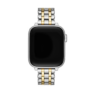 kate spade new york stainless steel band for 38/40/41mm apple watch series 1-6, color: silver/gold, silver