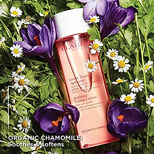 Clarins Soothing Toning Lotion | Soft, Soothed and Comforted Skin After 14 Days* | Cleanses, Tones, Hydrates, Soothes and Balances Skin's Microbiota |Camomile Extract |Very Dry Or Sensitive Skin Types