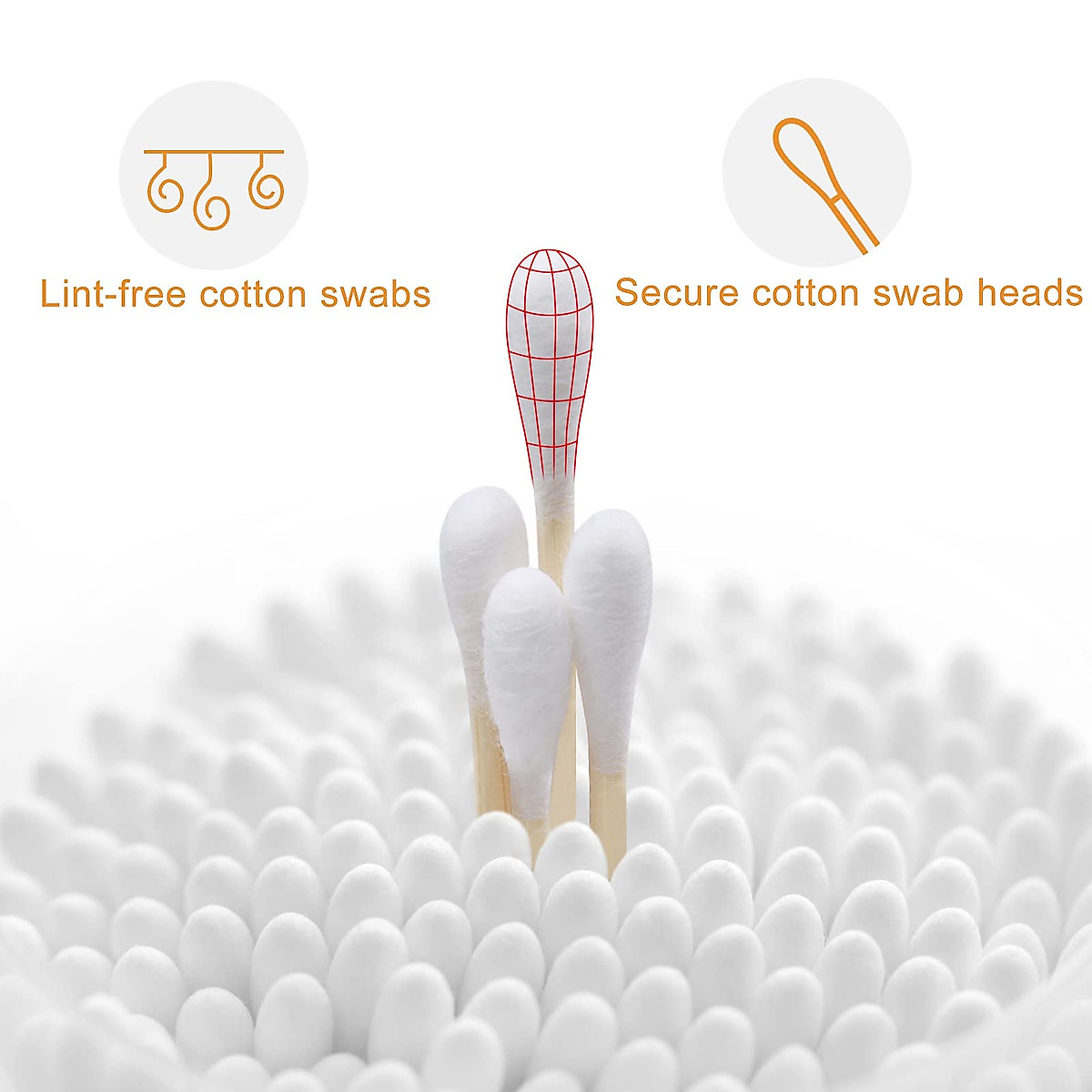 1000 ct (2000 Tips) Bamboo Cotton Swabs - Biodegradable Double Tips Cotton Buds - Natural Organic Cotton Swabs - Pure Cotton Buds For Ear Beauty & Personal Care