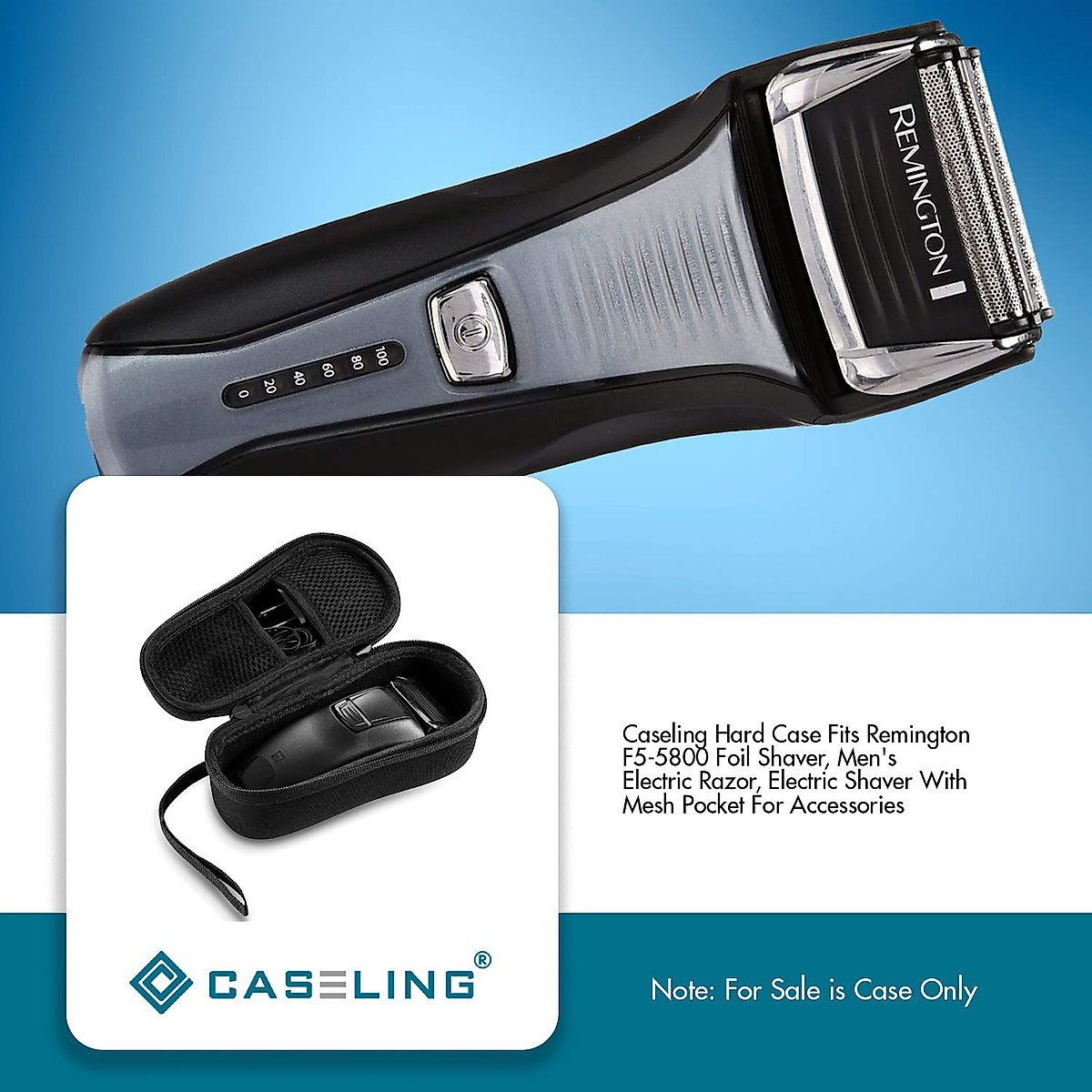 Caseling Hard Case Fits Remington F5 5800 Foil Shaver Men's Electric Razor Electric Shaver With Mesh Pocket For Accessories