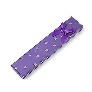 Cheriswelry 12pcs Cardboard Necklaces Bracelets Boxes Bowknot Jewelry Gift Boxes Rectangle Present Package Case with Sponge Inside Mixed Color 21x4.4x2.1cm for Valentine's Day Display