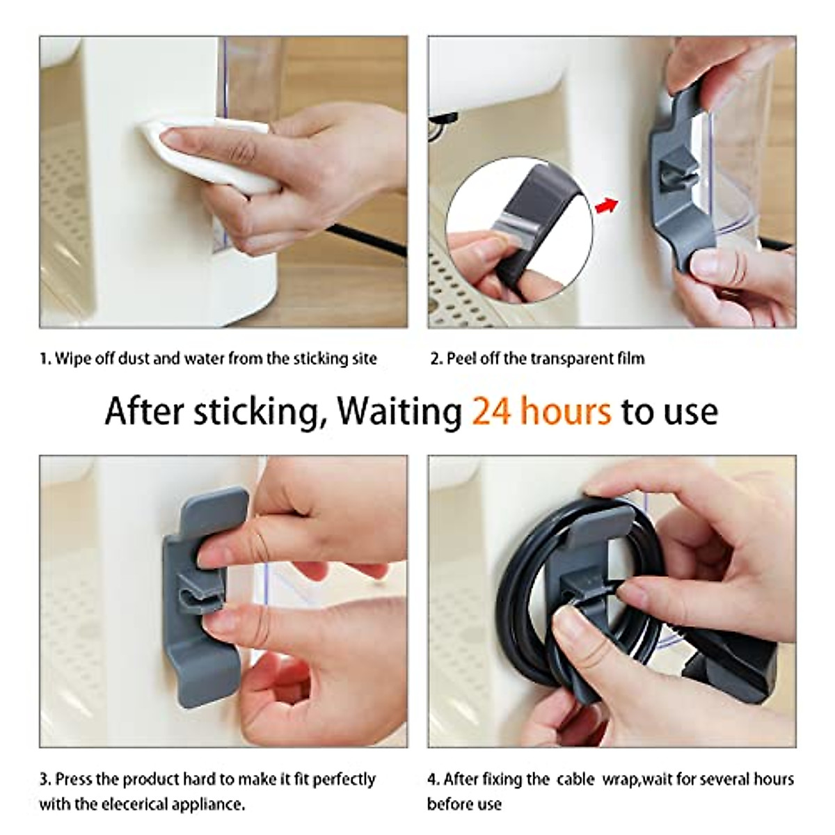 6 Pack Cord Organizer for Kitchen Appliances Cord Winder Wire Wrapper Around Cord Holder Cable Management for Coffee Maker, Mixer, Blender, Air Fryer, Mixer, Small Home Appliances