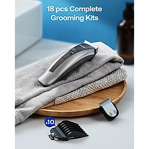 GLAKER Hair Clippers for Men - Cordless 2 in 1 Versatile Hair Trimmer with 10 Guards, 2 Detachable Blades & Turbo Motor, Professional Beard Grooming Kit for Barbers, Ideal Gift for Men